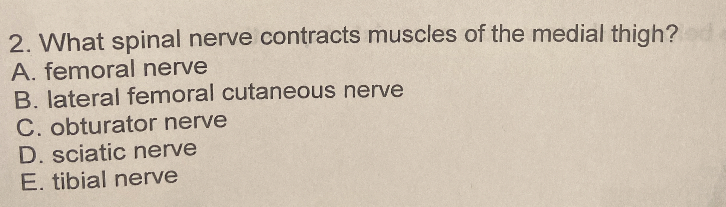 Solved What spinal nerve contracts muscles of the medial | Chegg.com