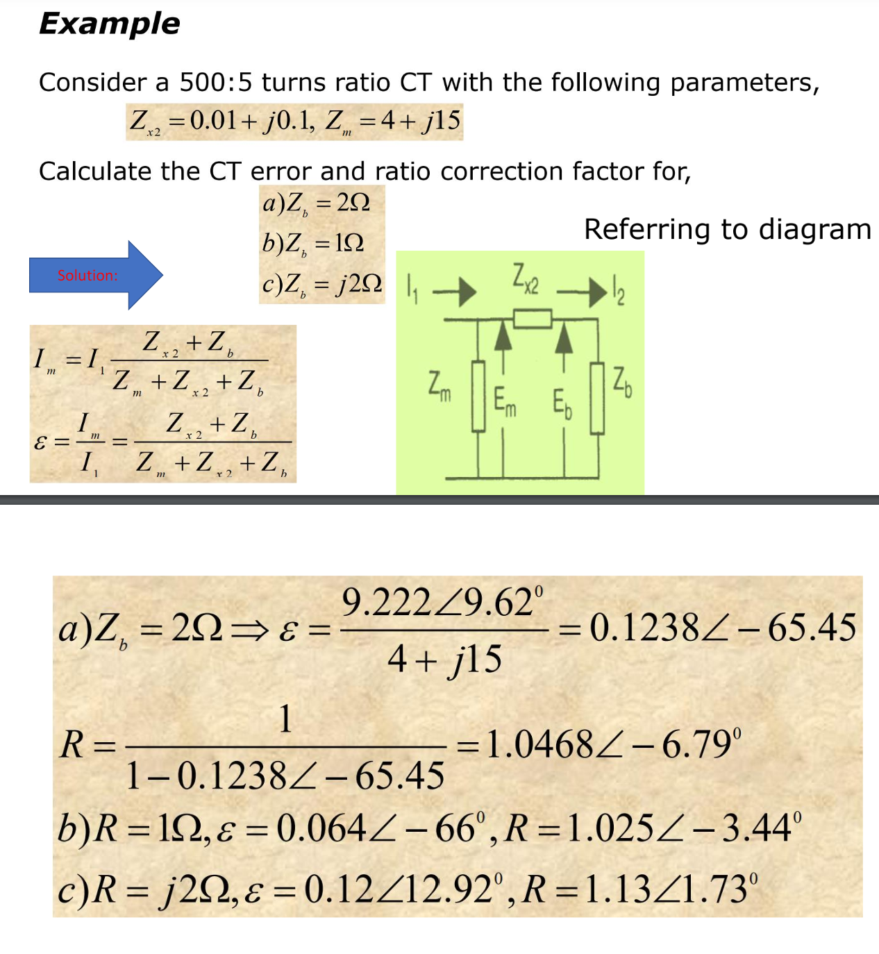 Solved ExampleConsider a 500:5 ﻿turns ratio CT with the | Chegg.com