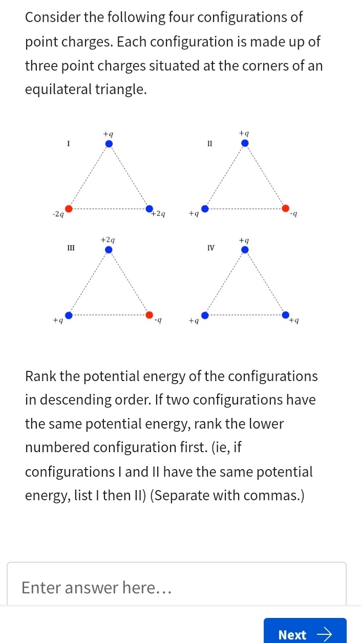 Solved Consider the following four configurations of point | Chegg.com