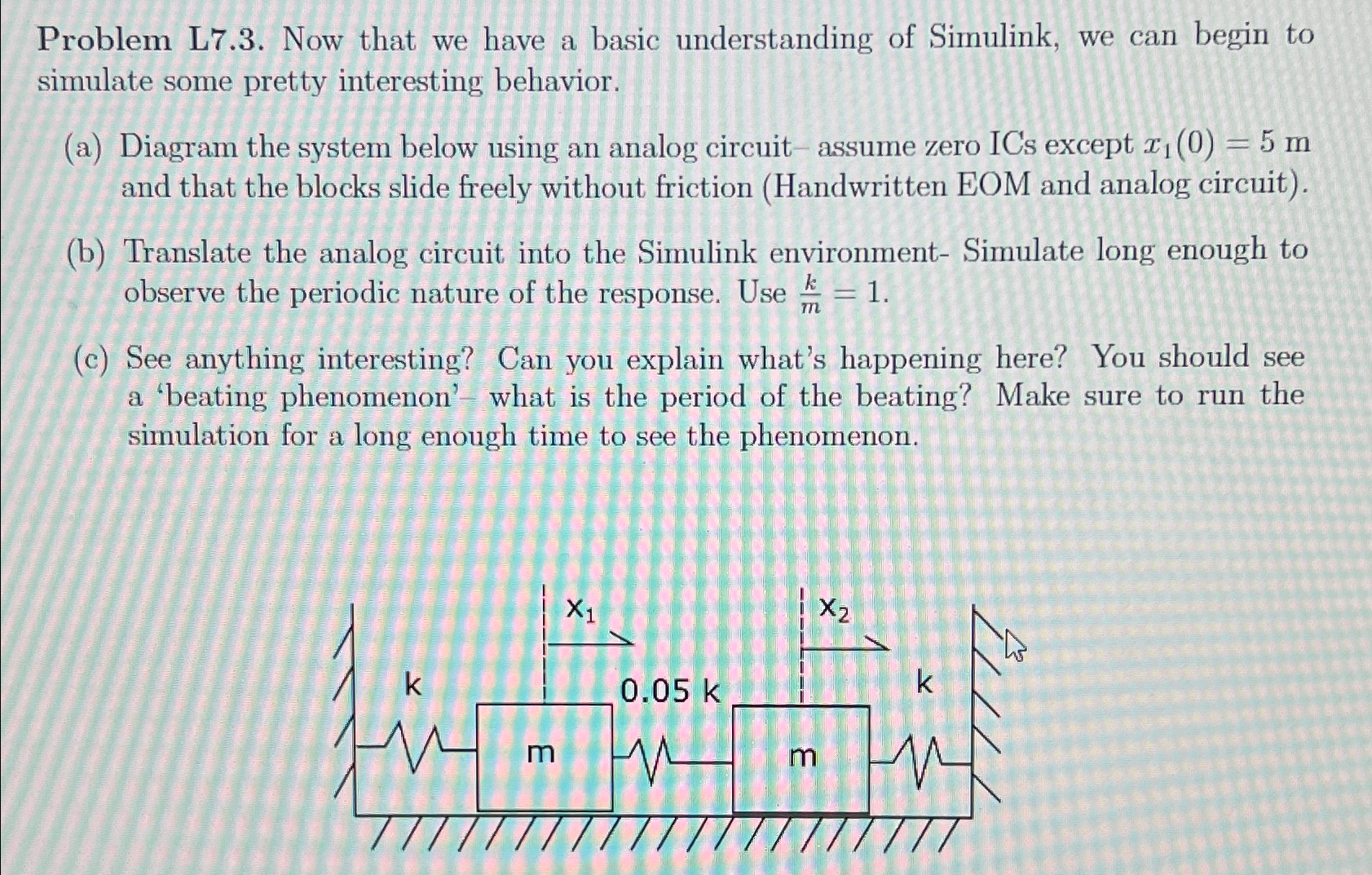ANALOG CIRCUIT AND SIMULINK TOO PLEASE - ﻿Problem | Chegg.com