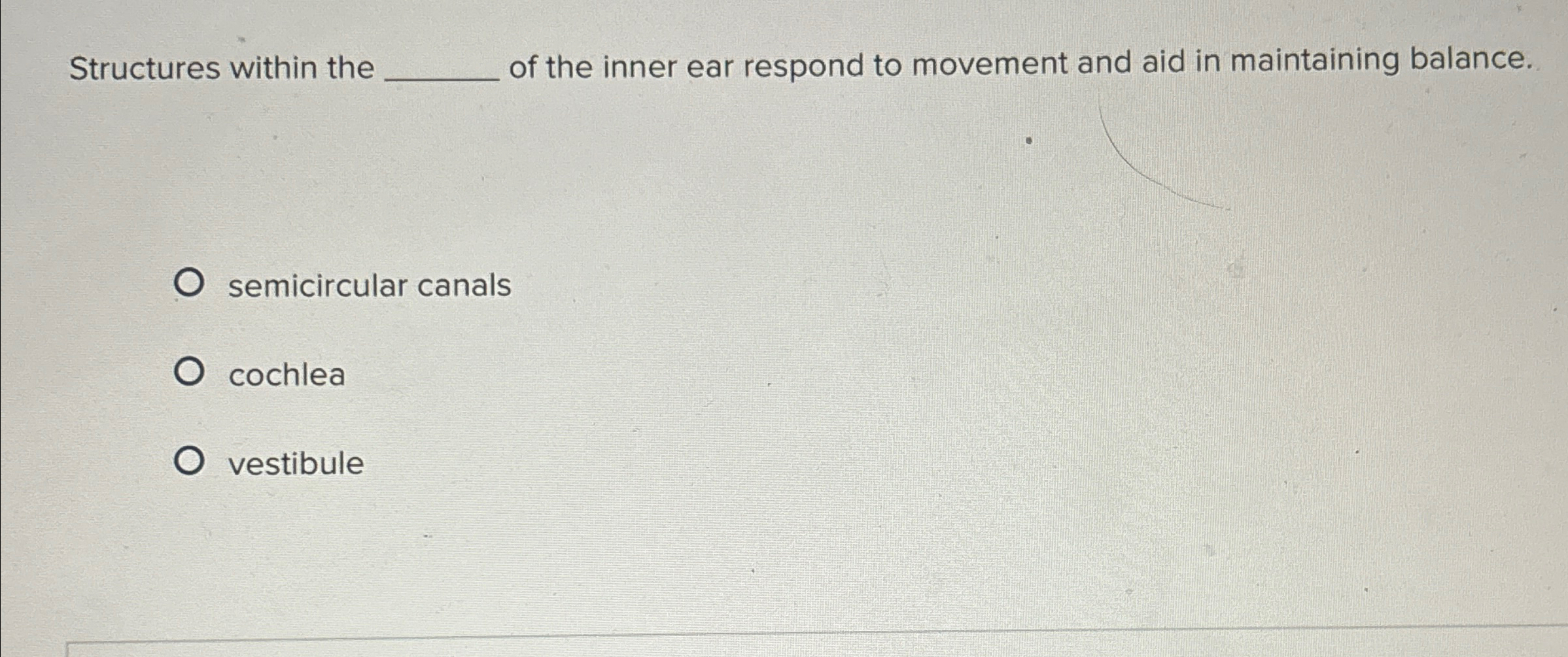 Solved Structures within the ﻿of the inner ear respond to | Chegg.com