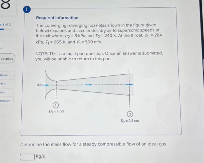 Solved Required information The converging-diverging | Chegg.com