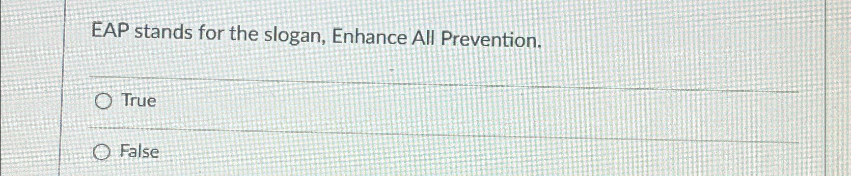 Solved EAP stands for the slogan, Enhance All | Chegg.com