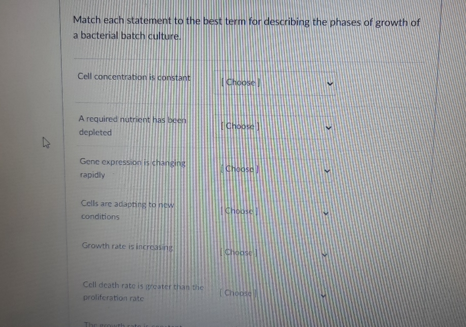 Solved Match each statement to the best term for describing | Chegg.com