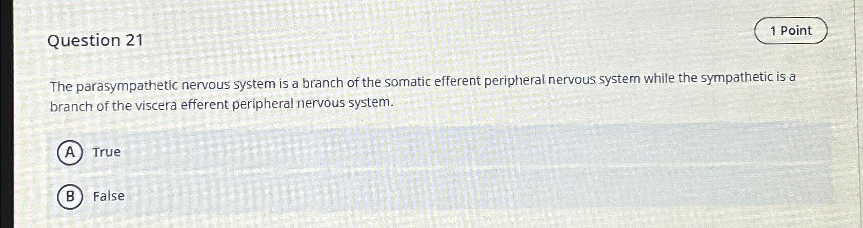Solved Question 211 ﻿PointThe parasympathetic nervous system | Chegg.com
