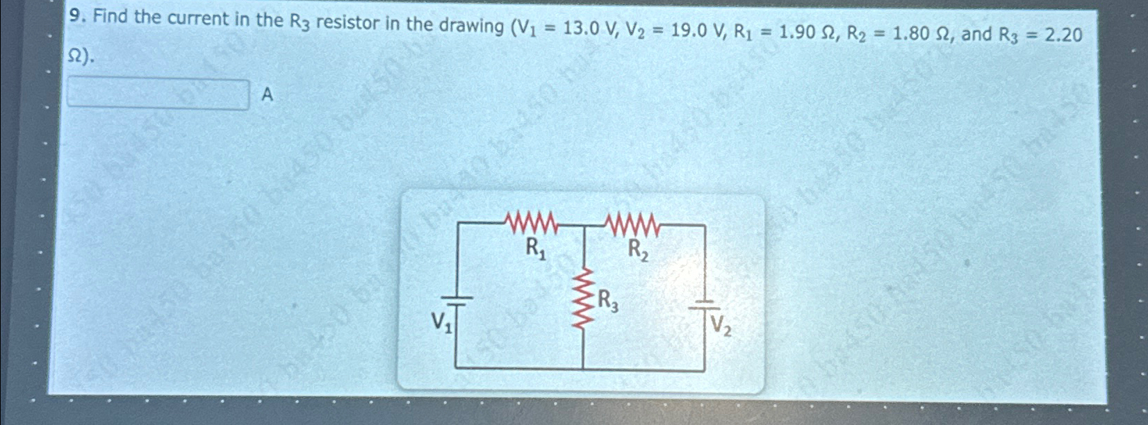 Solved Find the current in the R3 ﻿resistor in the drawing , | Chegg.com