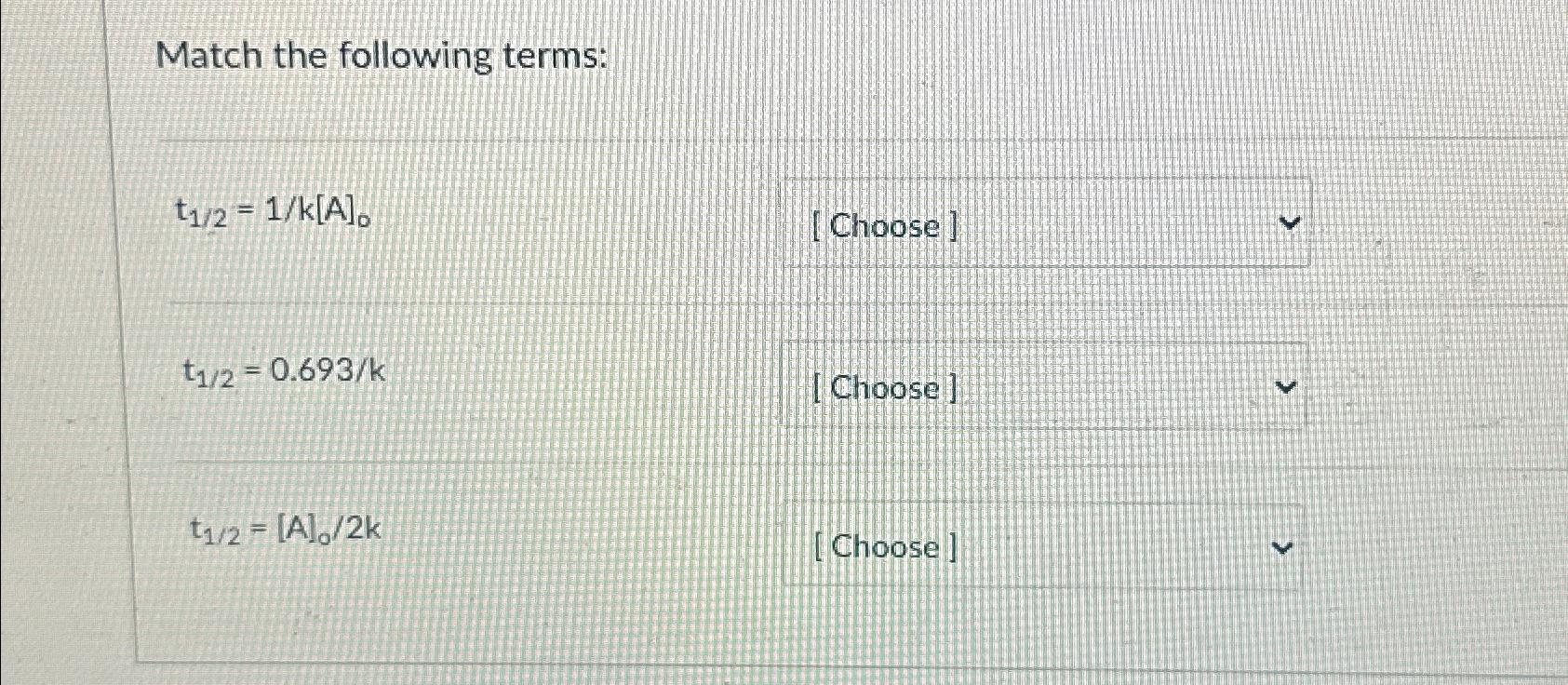 Solved Match the following | Chegg.com