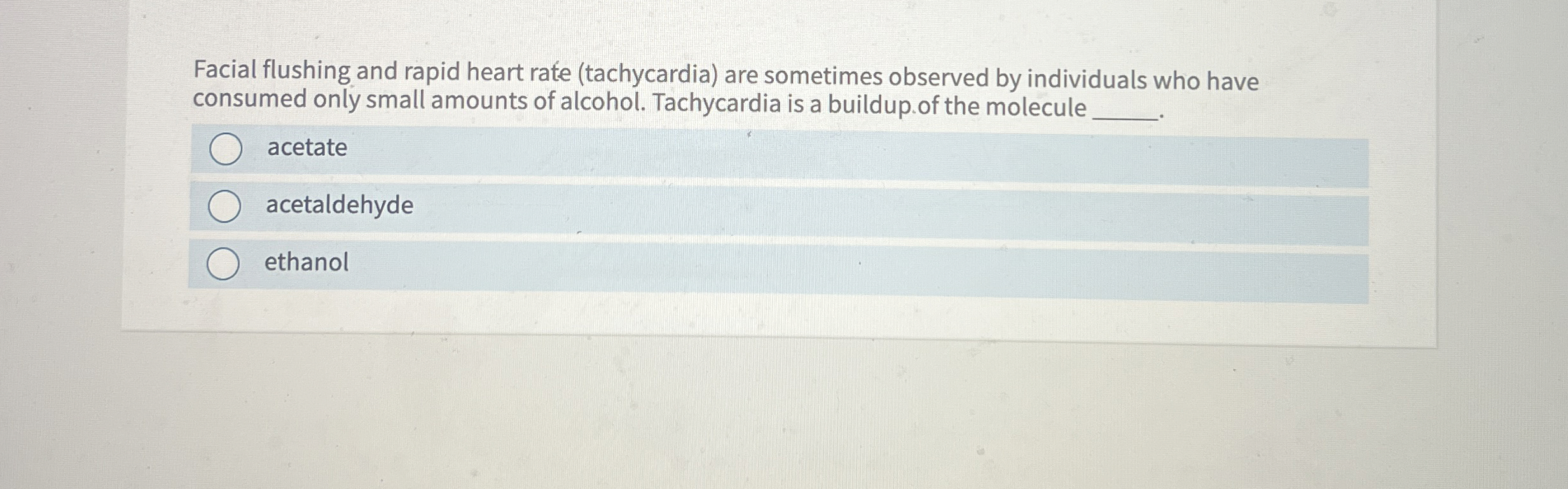 Solved Facial flushing and rapid heart rate (tachycardia) | Chegg.com