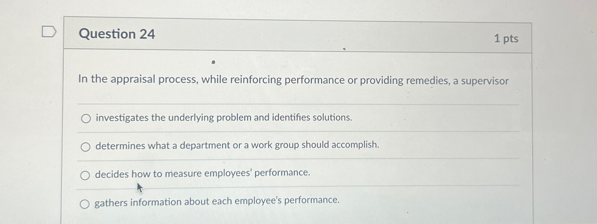Solved Question 241 ﻿ptsIn the appraisal process, while | Chegg.com