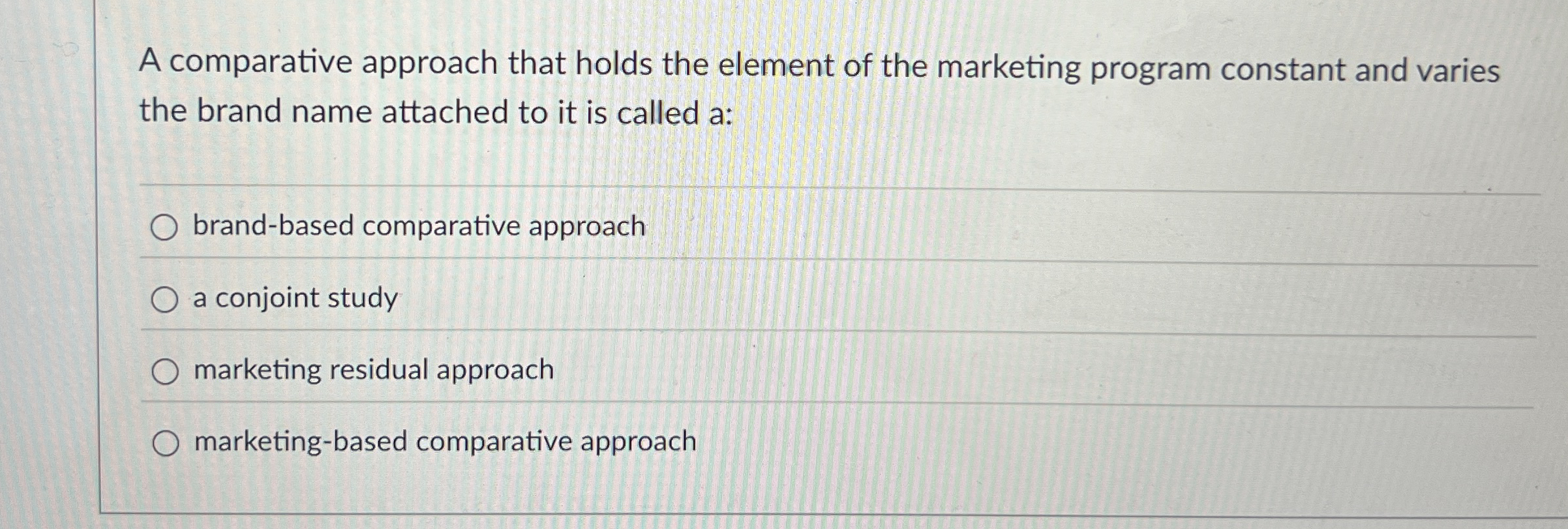 Solved A comparative approach that holds the element of the | Chegg.com