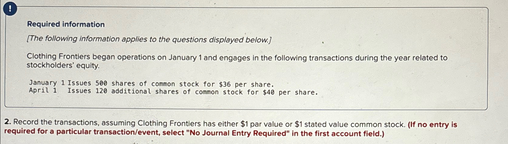 Solved !Required information[The following information | Chegg.com