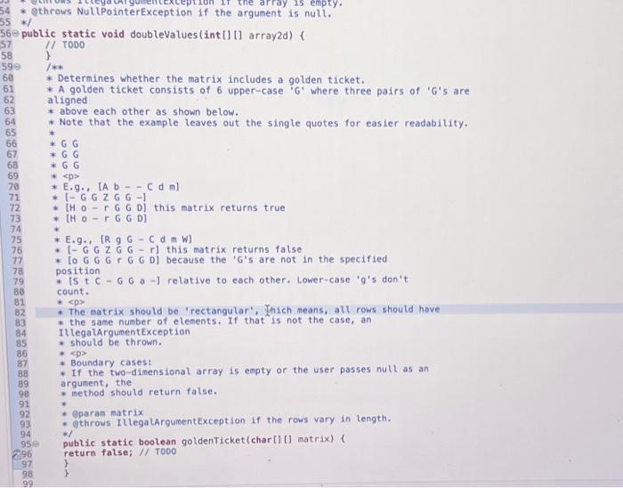 Solved package a01; * Coding challenges for assignment A01 | Chegg.com
