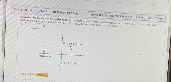 Solved 5. (-/1 Points) DETAILS KATZPSEF1 23.P.038. MY NOTES | Chegg.com Solved 5. (-/1 Points) DETAILS KATZPSEF1 23.P.038. MY NOTES | Chegg.com