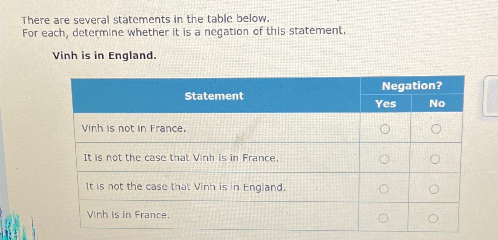 Solved There are several statements in the table below.For | Chegg.com