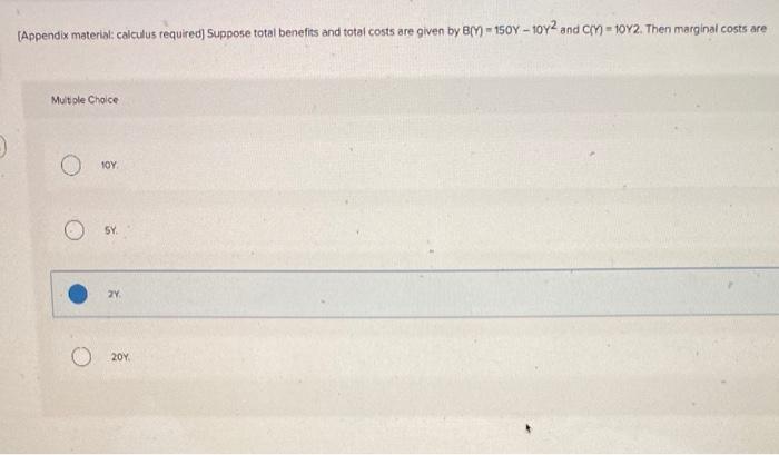 Solved Appendix material: calculus required) Suppose total | Chegg.com Solved Appendix material: calculus required) Suppose total | Chegg.com