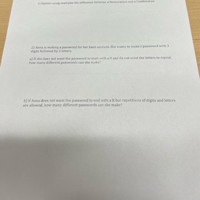 Solved 1) Explain using examples the difrerence between a | Chegg.com