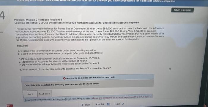 Solved Problem: Module 2 Textbook Problem 4 Leaming | Chegg.com