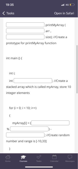 Solved printMyArray ( arr. size); //Create a prototype for | Chegg.com