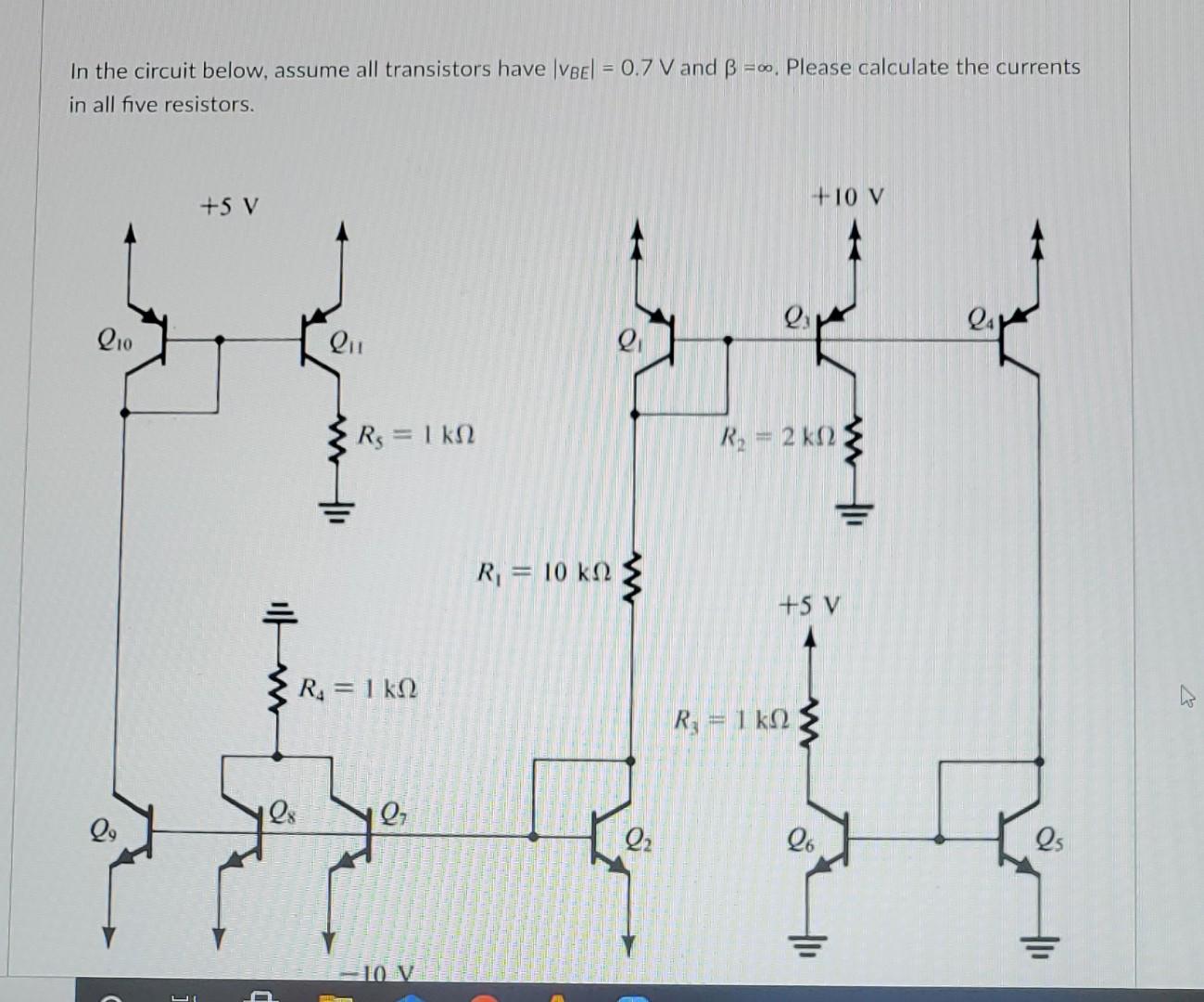 Solved In the circuit below, assume all transistors have bel | Chegg.com