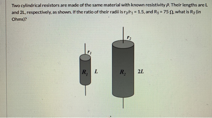 Solved Two cylindrical resistors are made of the same | Chegg.com