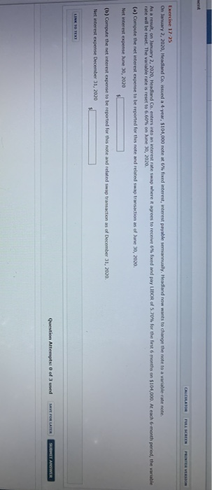 Solved CALCULATOR FULL SCREEN PRINTER VERSION Exercise 17-25 | Chegg.com