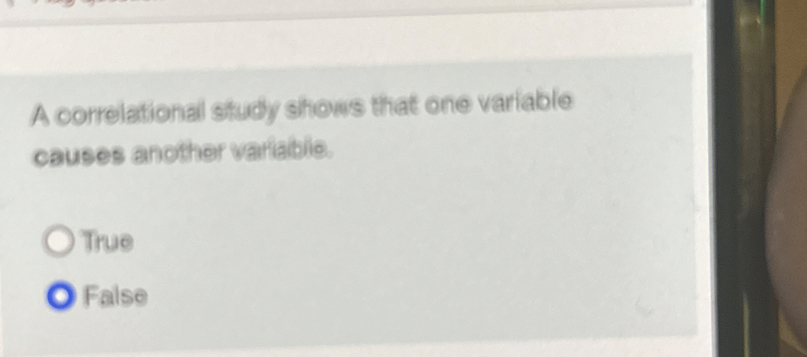 Solved A correlational study shows that one variable causes | Chegg.com