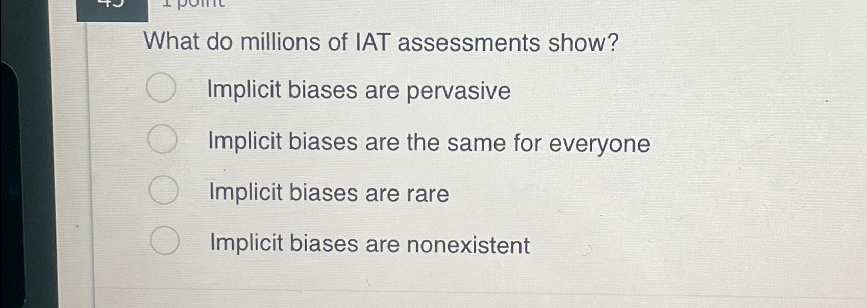 Solved What do millions of IAT assessments show?Implicit | Chegg.com Solved What do millions of IAT assessments show?Implicit | Chegg.com