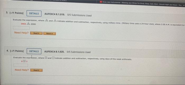 Solved 3. [-11 Points) DETAILS AUFEXC4 8.1.019. 0/5 | Chegg.com