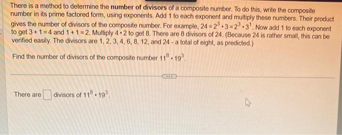 Solved There Is A Method To Determine The Number Of Divisors 9825