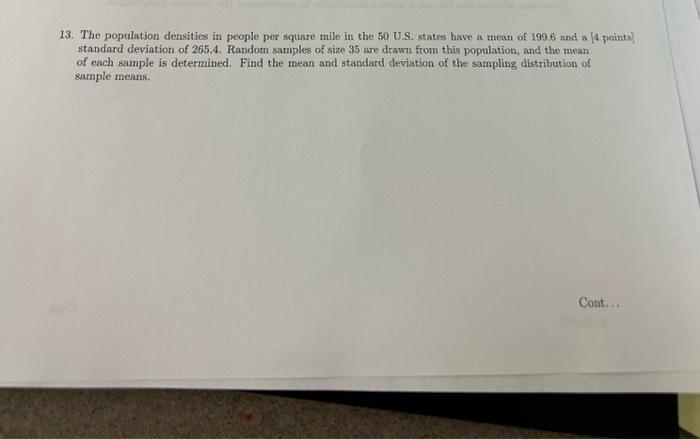 Solved 13. The population densities in people per square | Chegg.com