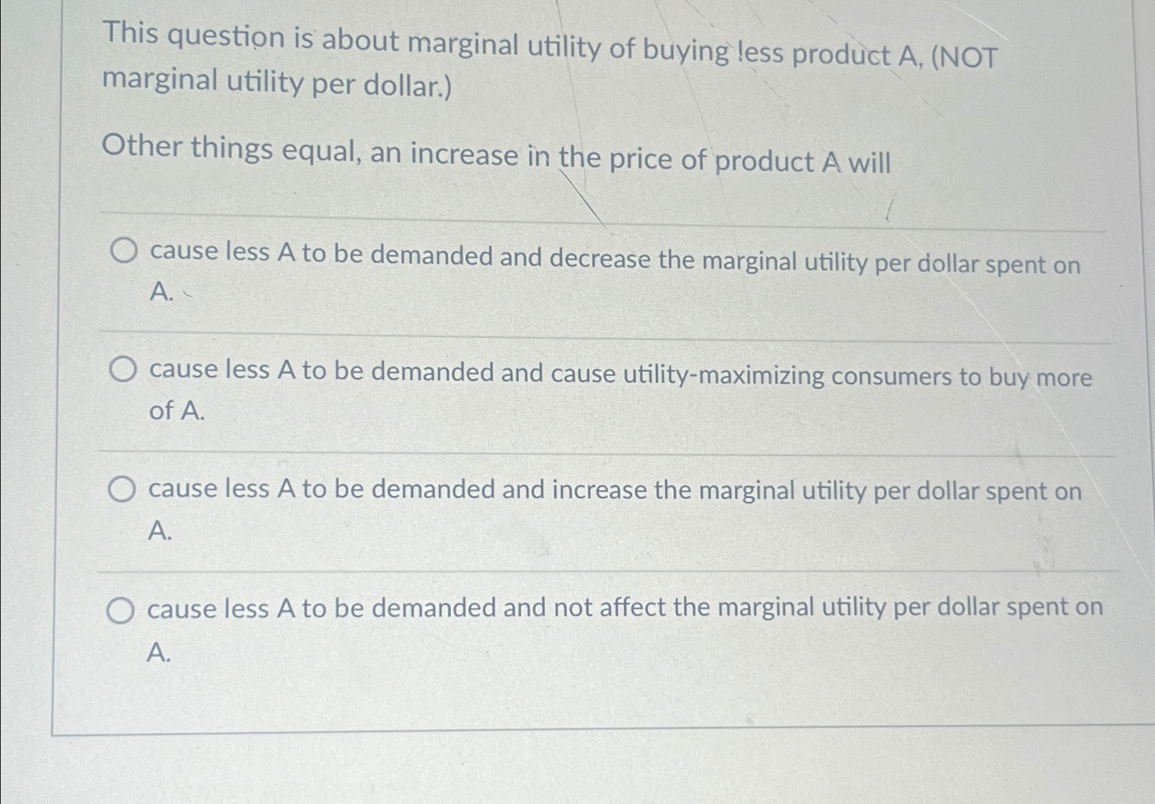 Solved This question is about marginal utility of buying | Chegg.com