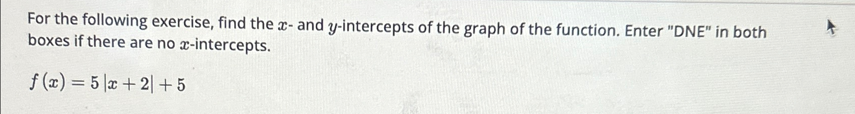 Solved For the following exercise, find the x - ﻿and | Chegg.com