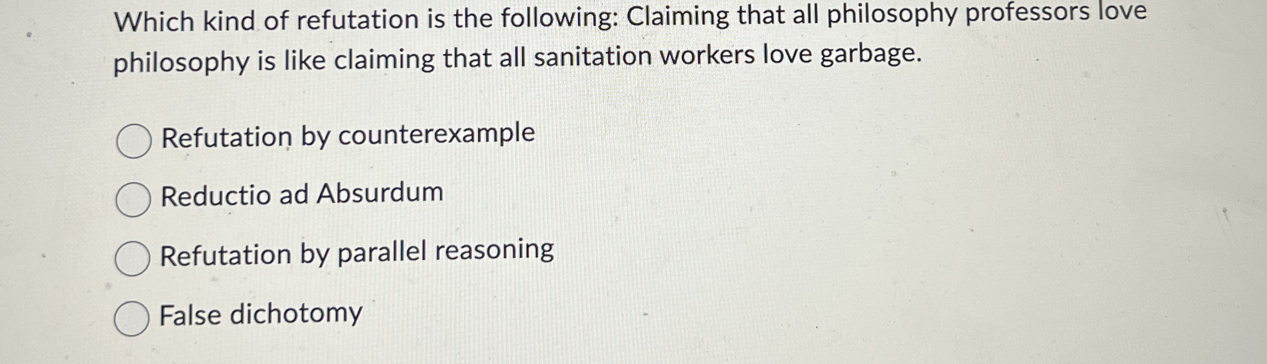 Solved Which kind of refutation is the following: Claiming | Chegg.com