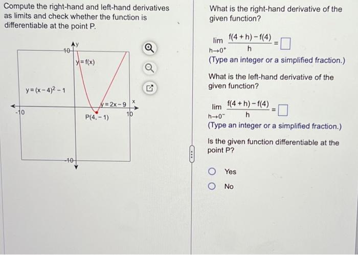 Solved Compute the right-hand and left-hand derivatives as | Chegg.com