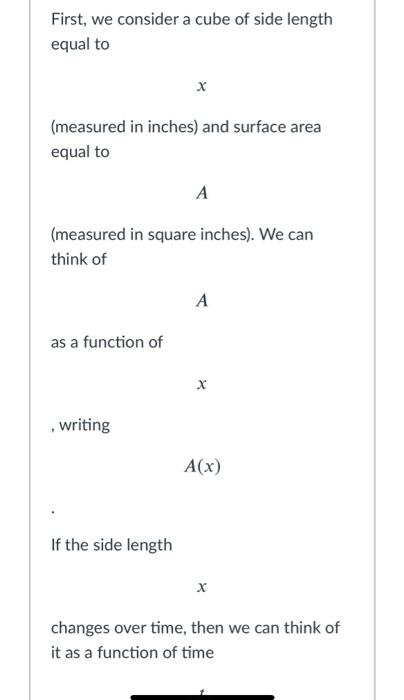 Solved First, we consider a cube of side length equal to | Chegg.com