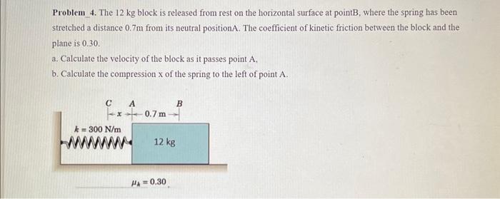 Solved Problem 4. The 12 kg block is released from rest on | Chegg.com
