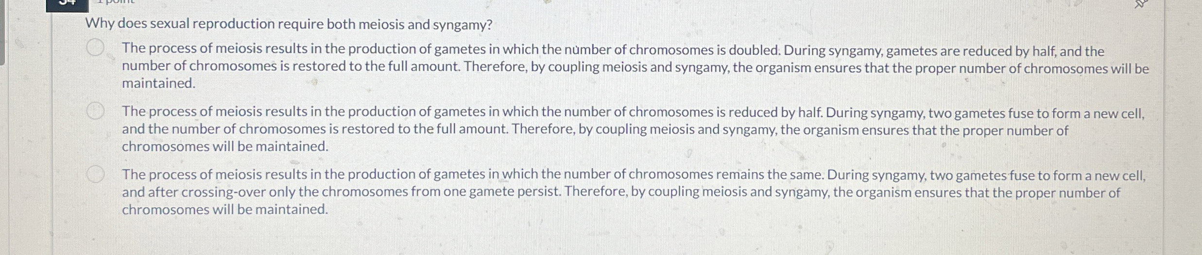 Solved Why does sexual reproduction require both meiosis and | Chegg.com
