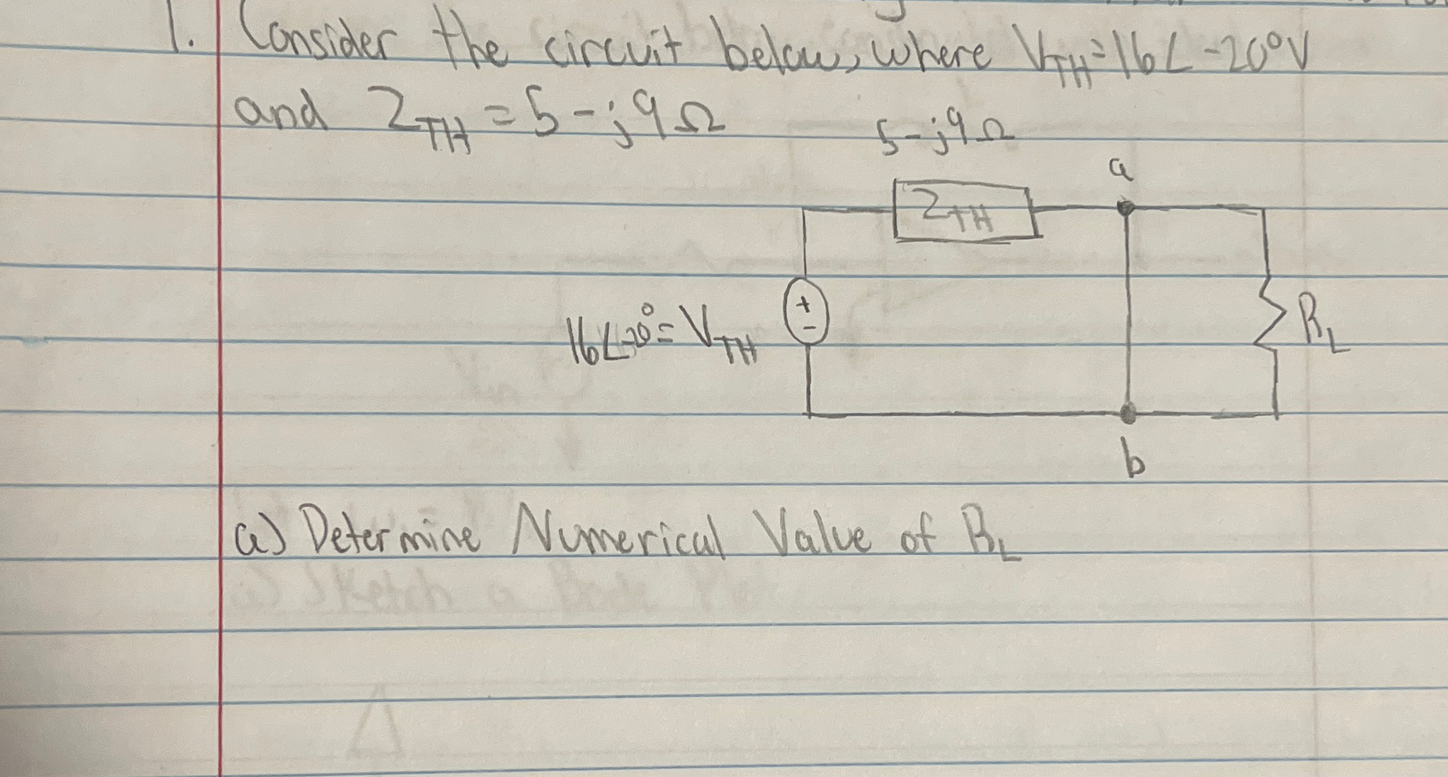 Solved Consider the circuit below, where VTH16L-20°V ﻿and Z | Chegg.com