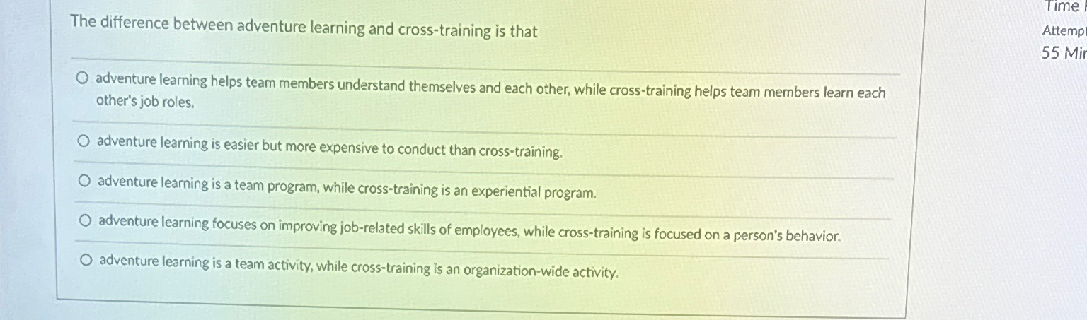 Solved The difference between adventure learning and | Chegg.com