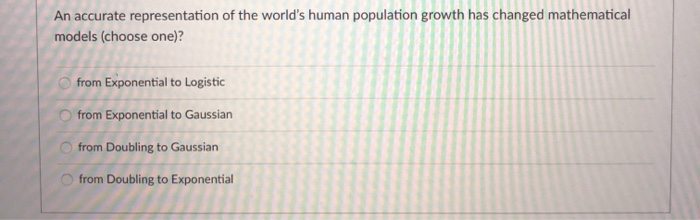 Solved An accurate representation of the world's human | Chegg.com