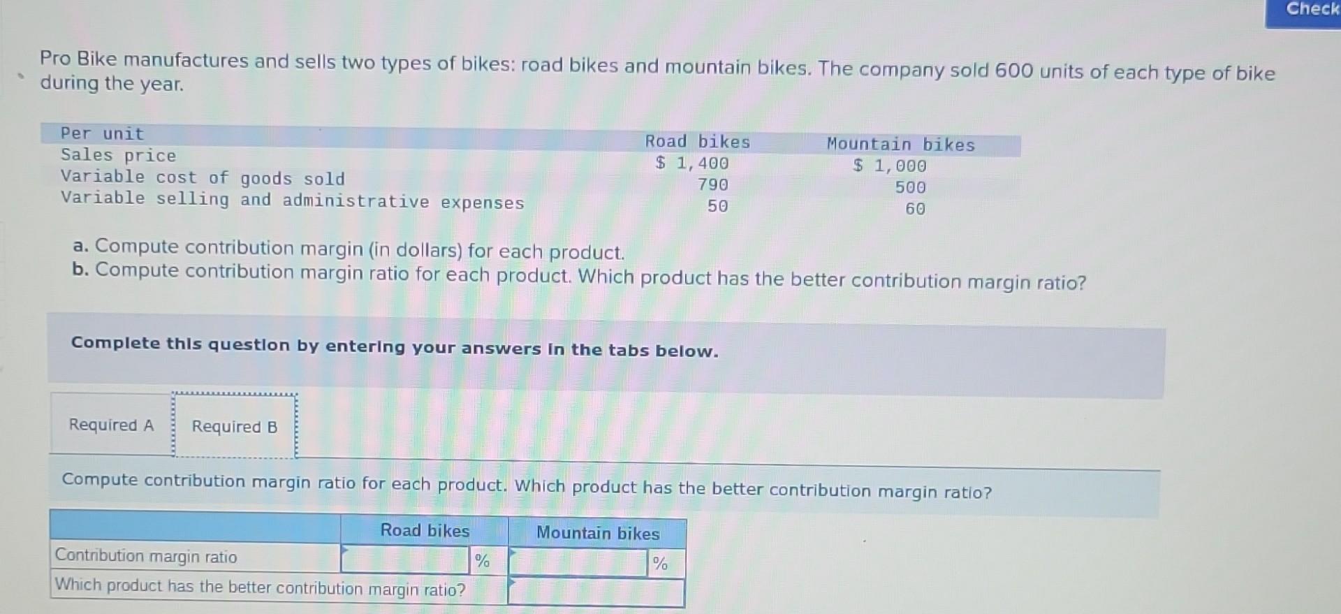 Solved During The Year A Compute Contribution Margin In