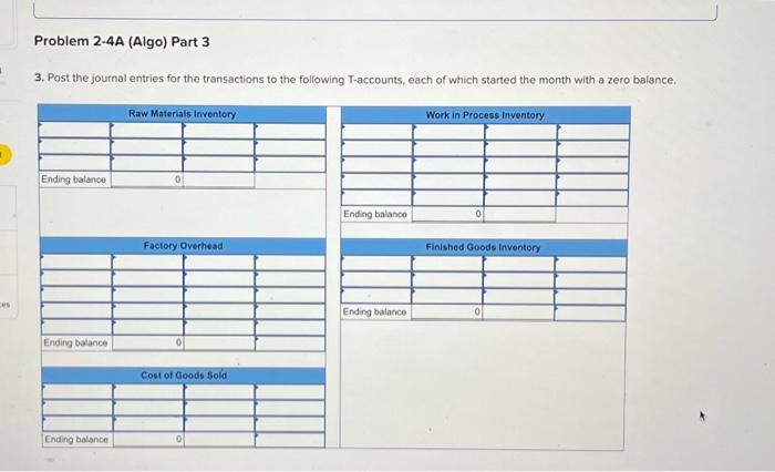 Solved Required information Problem 2-4A (Algo) Preparing | Chegg.com