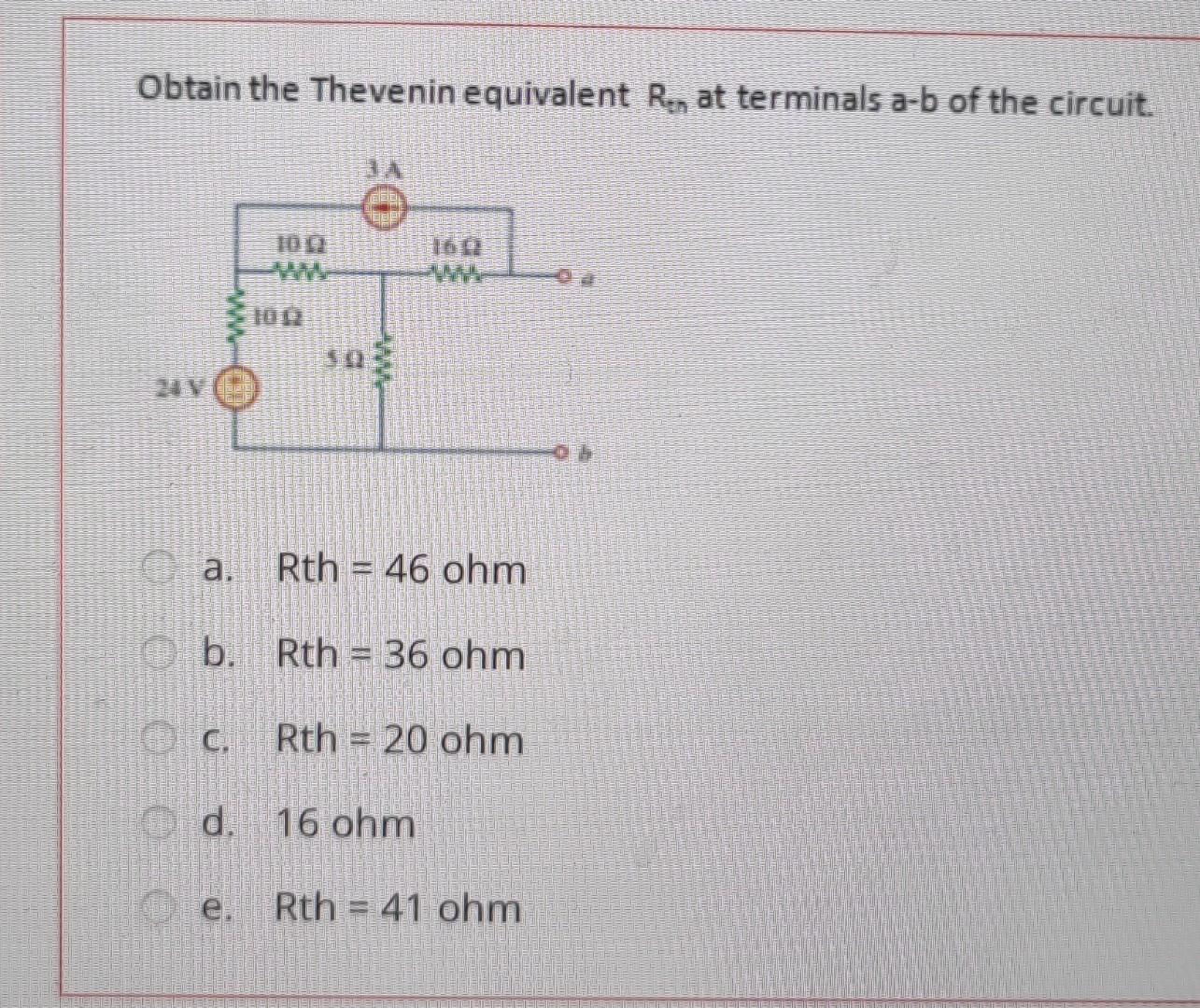 Solved Obtain the Thevenin equivalent Rt at terminals a-b of | Chegg.com