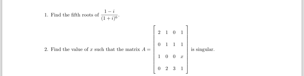 Solved Find the fifth roots of 1-i(1+i)6.Find the value of x | Chegg.com