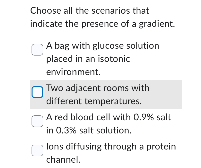 Solved Choose all the scenarios that indicate the presence | Chegg.com