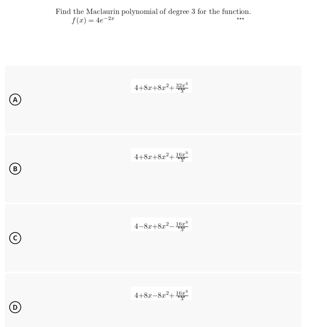 Solved Find the Maclaurin polynomial of degree 3 ﻿for the | Chegg.com