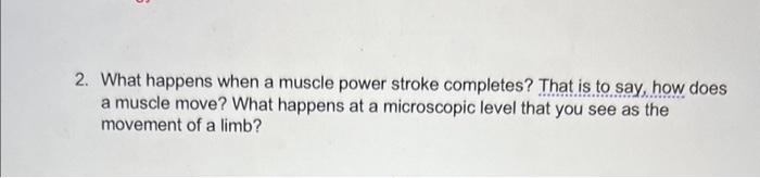 Solved 2. What happens when a muscle power stroke completes? | Chegg.com
