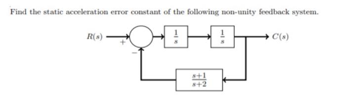 Solved Find the static acceleration error constant of the | Chegg.com Solved Find the static acceleration error constant of the | Chegg.com