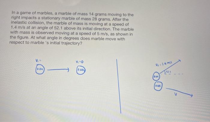 Solved In a game of marbles, a marble of mass 14 grams | Chegg.com
