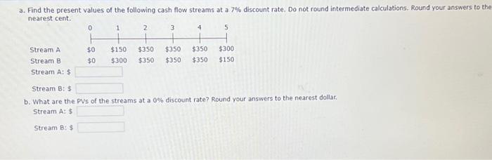Solved Stream B:s b. What are the PVs of the streams at a | Chegg.com